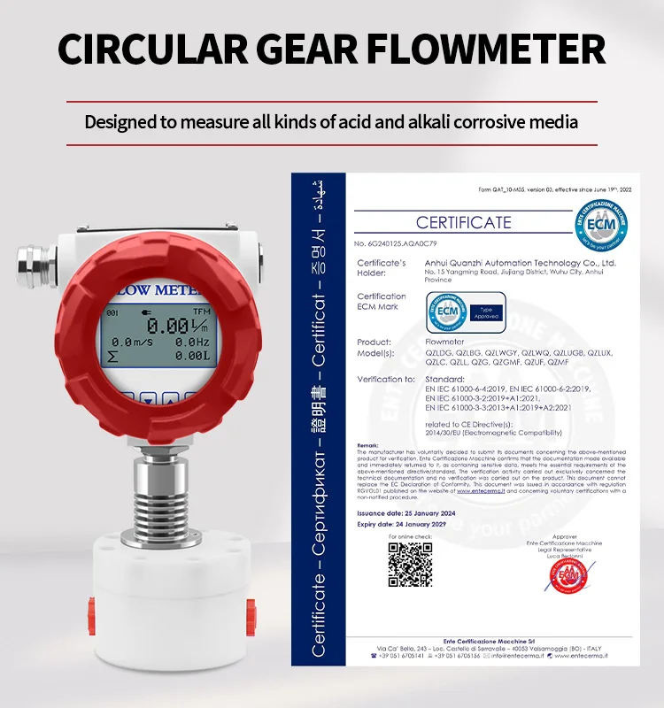 Liquid Flow Meter Digital Display Circular Gear Flowmeter Water ...
