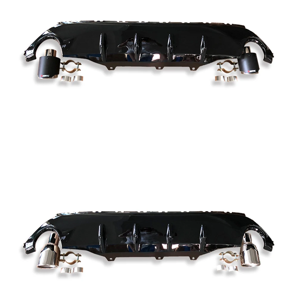 Car Body Kits Rear Bumper Splitter Diffuser Lip With Tail Throats For ...