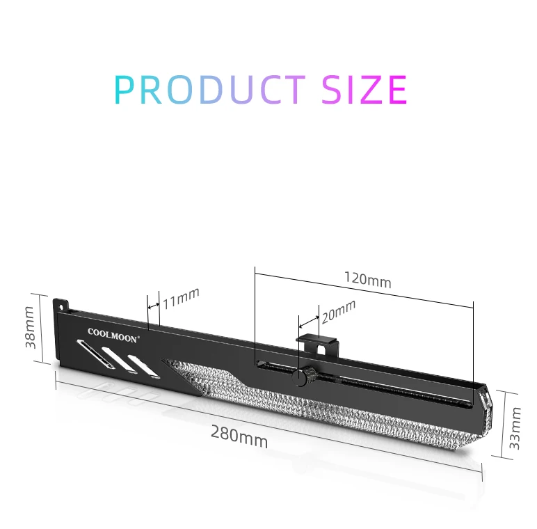 COOLMOON Best Selling GPU Stand RGB GT8 28CM Horizontal Graphics Card ...
