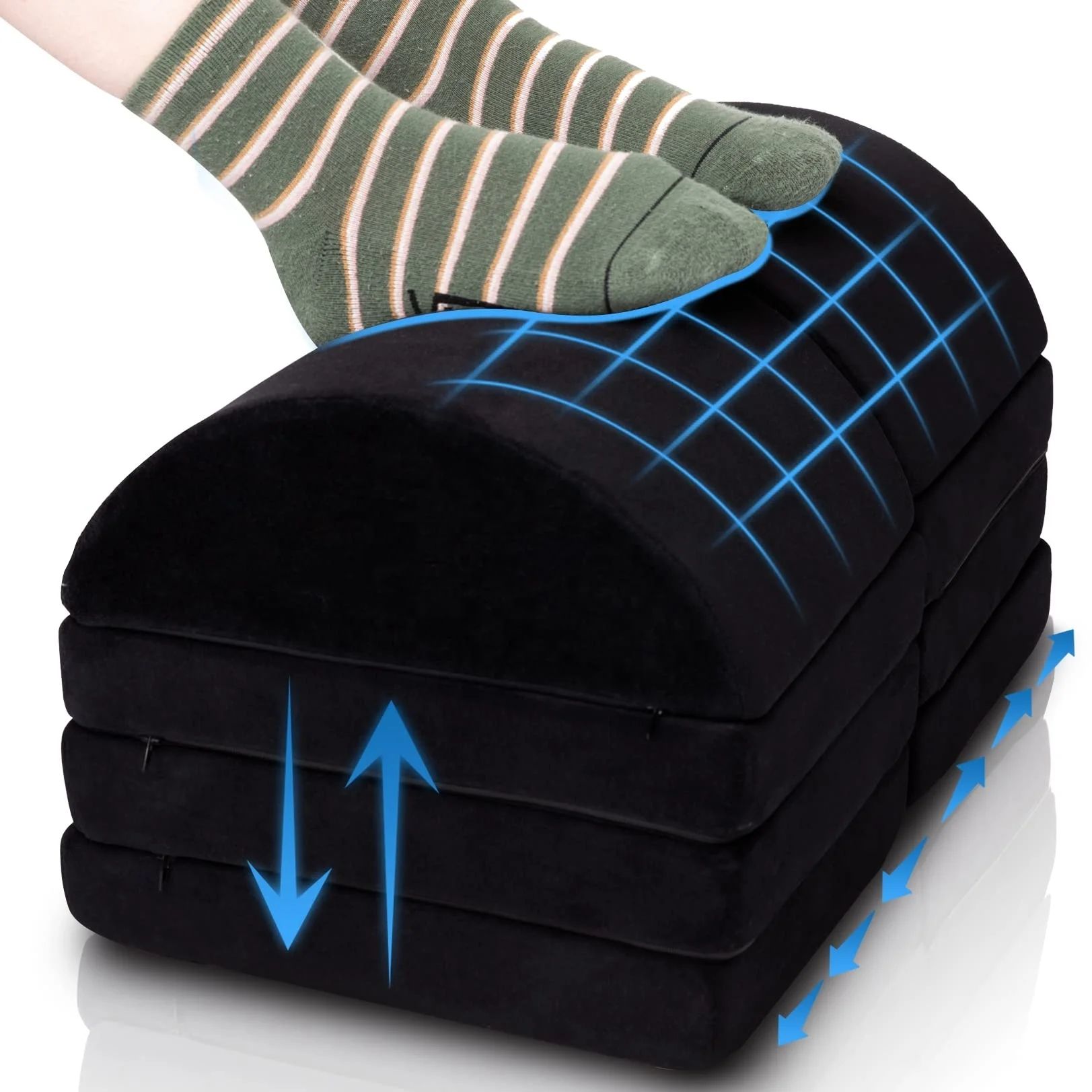 Multifunctional ergonomic adjustable footrest under desk memory foam ...