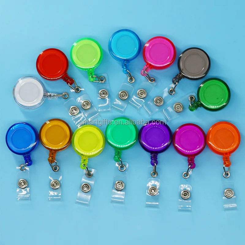 Wholesale Plastic 32mm Transparent Round Retractable Yoyo ID Badge Reel ...