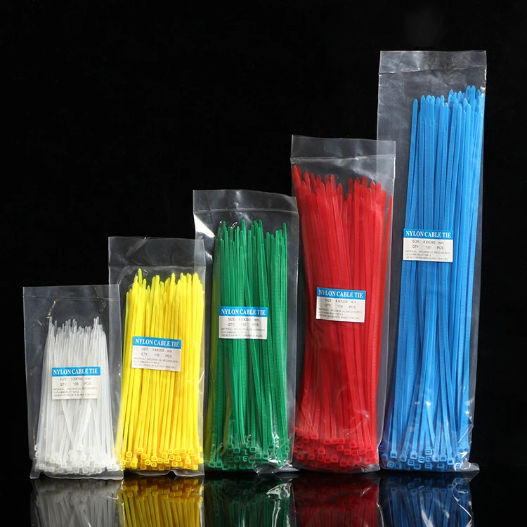 3.6x300 Mm Length Plastic Zip Tie Resist Black Color Tie Wrap ...