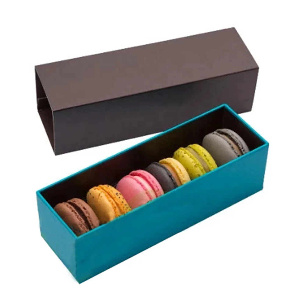 Black Rectangle Cake Food Cookie Bread Pastry Donut Sweet Packaging Custom Luxury Macaron Box ...