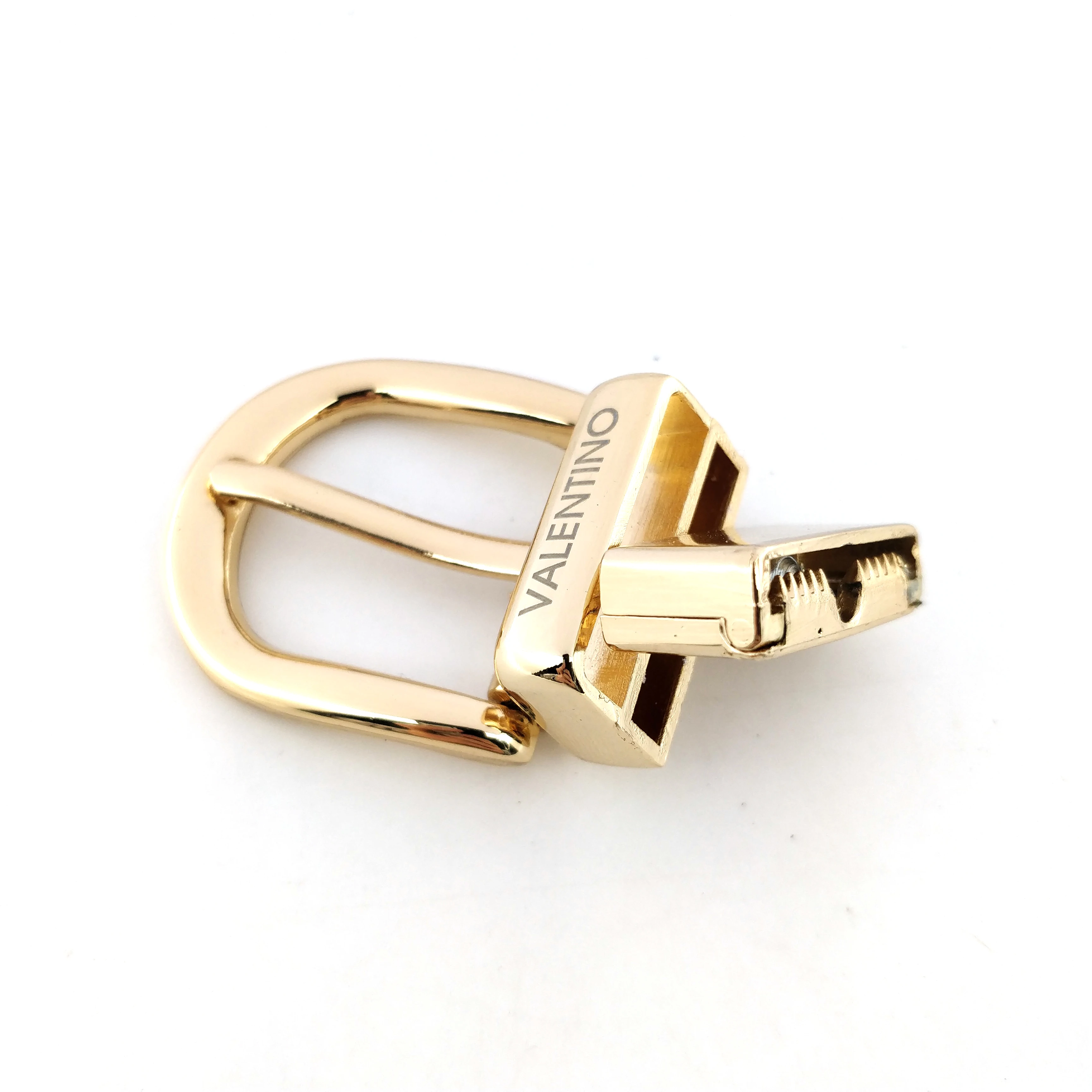 Custom Engraved Logo Reversible Belt Buckle - Gold Square Clip Pin