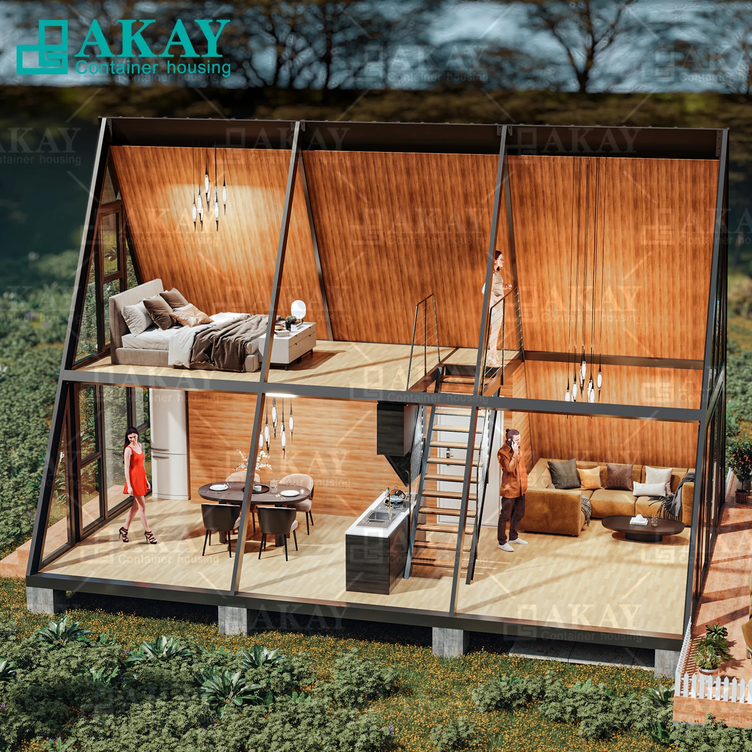 Luxury Frame Small Triangle House - Modular Container Villa