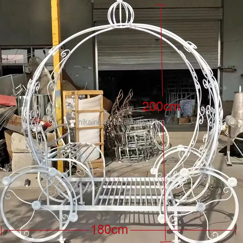 Cinderella Horse Carriage Decor – White Gold Pumpkin Carriage for ...
