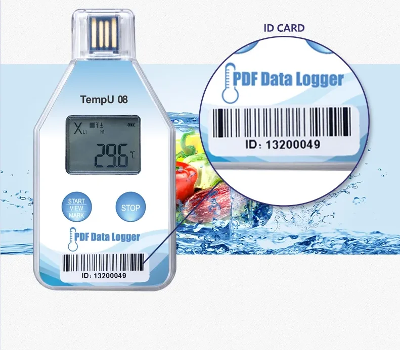 Tempu08 Disposable Temperature Data Logger Recorder Cold Chain Pdf Usb Data Logger - Buy ...