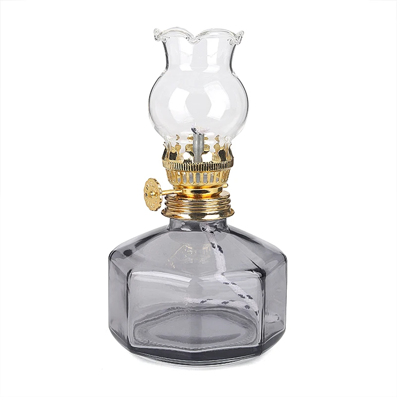 Small Glass Oil Lamp Kerosene Lantern Candlestick Atmosphere Festive ...