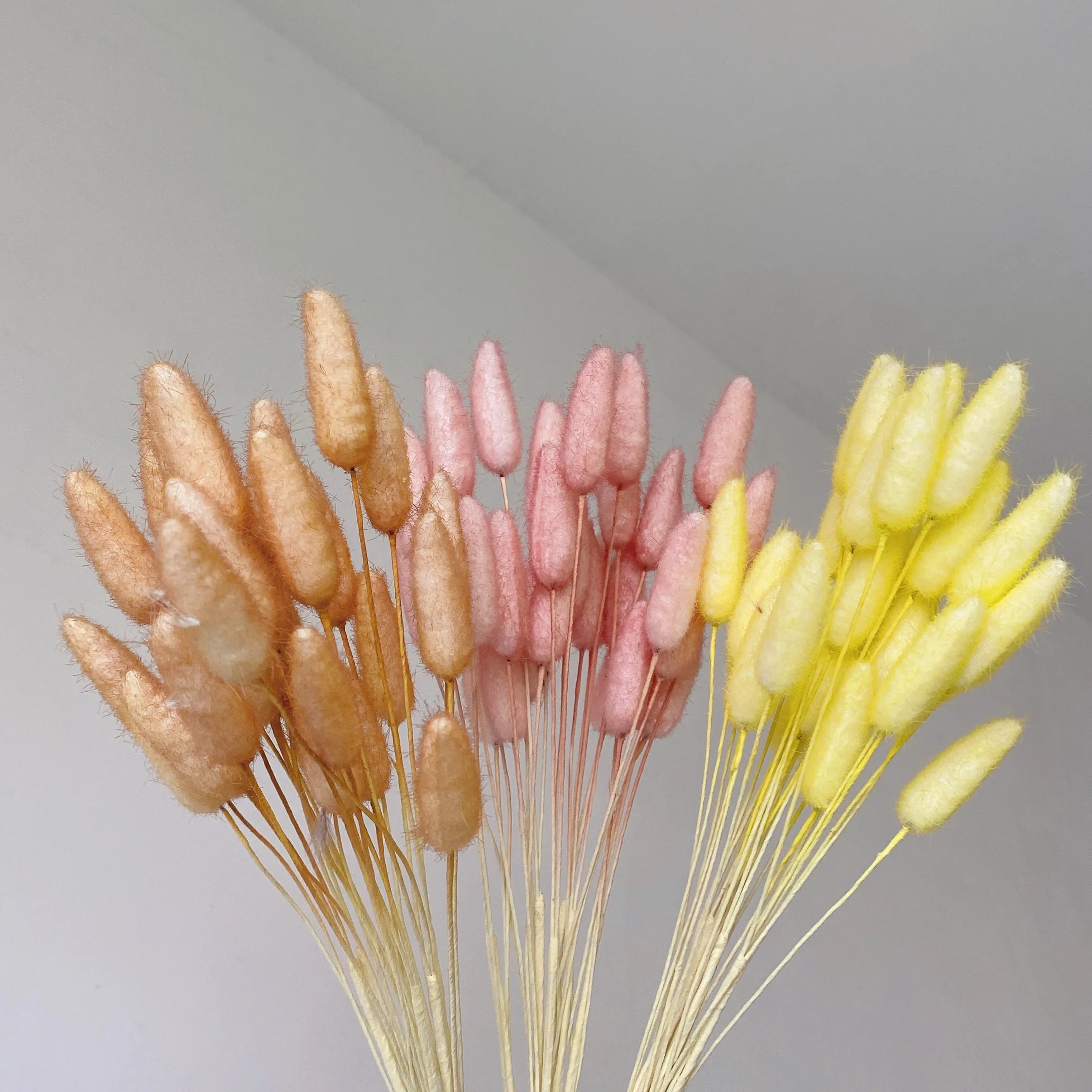 SN-M022 19 Inch Pink and Yellow Home Decoration Fake Rabbit Tail Grass ...
