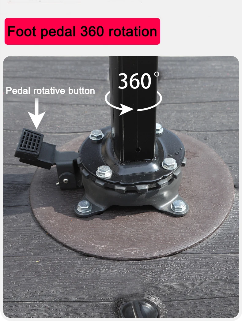 Waterproof Large Cantilever Umbrella with Solar Panel Lighting| Alibaba.com