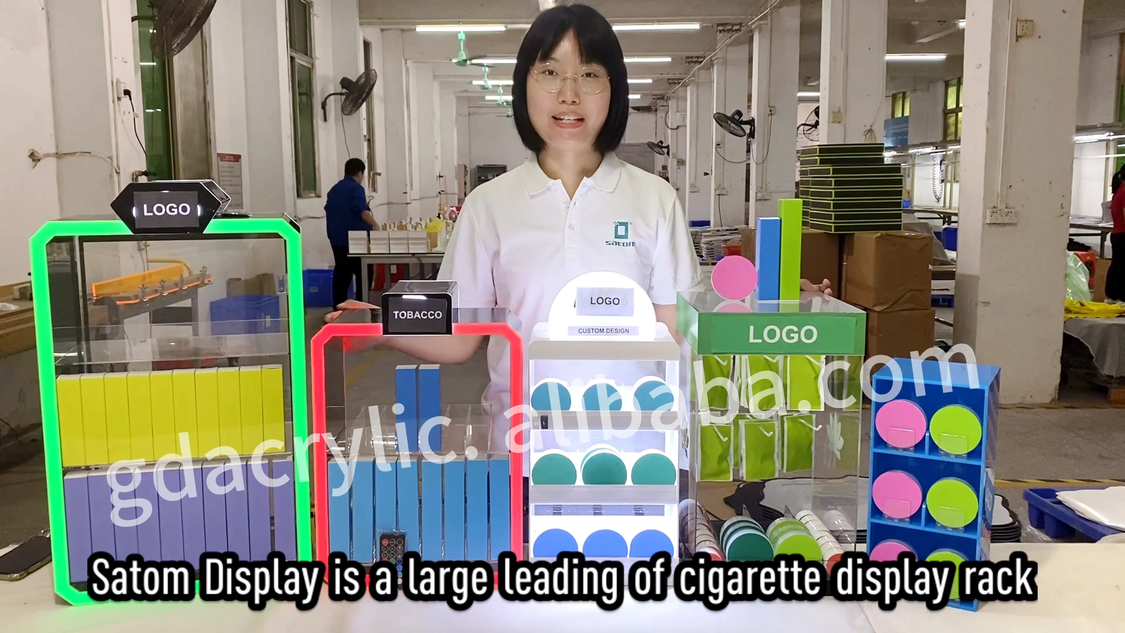 Double Sides Rgb Lighted Chewing Smokeless Acrylic Tobacco Display ...