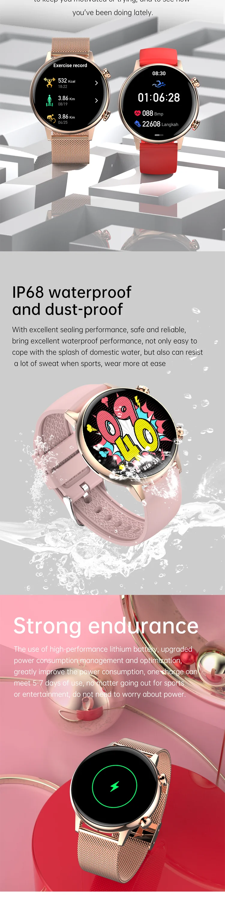 Hk39 Smart Watch Amoled Hotselling 1.1 Inch 360x360 Hd Screen Bt Dial ...