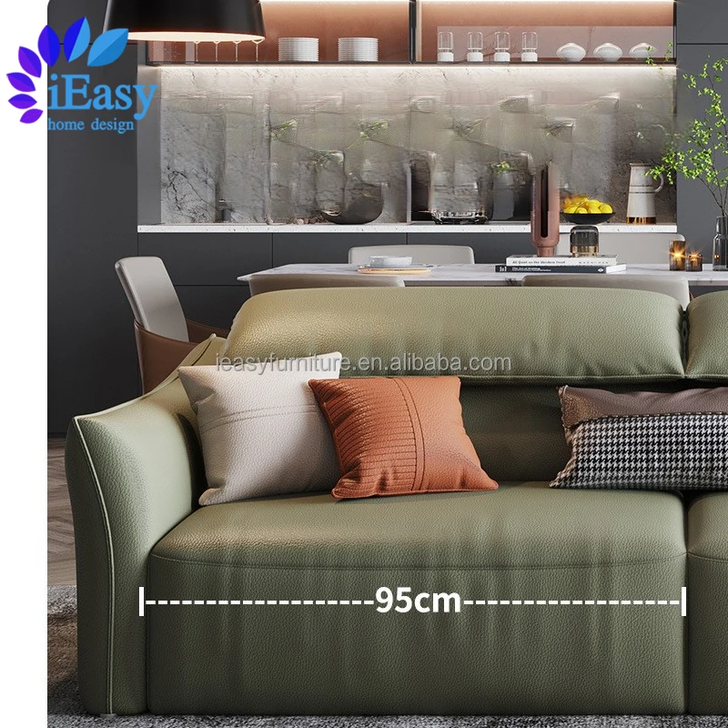 Italian Genuine Leather Electric Sofa Bed - Modern & Convertible