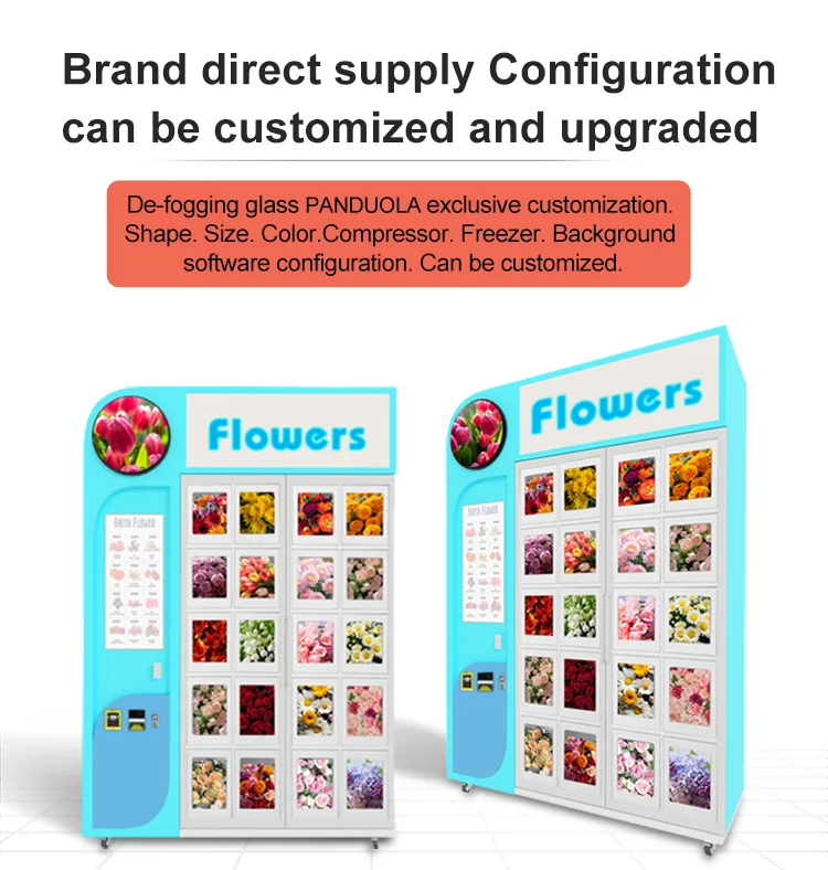 China Refrigerated Flower Bouquets Vending Machine Automatic Fresh ...