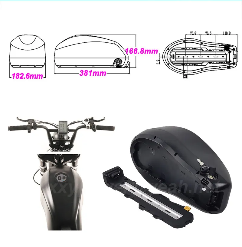 21700 Fuel Tank Ebike Battery - 48V 20ah to 35ah Capacity