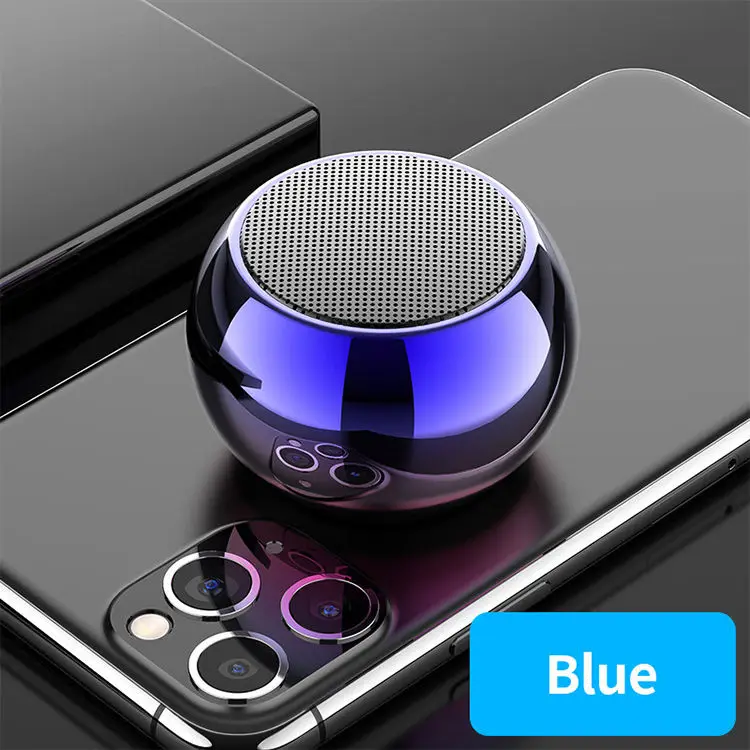 In Stock 3D Round Bass Mini Wireless Phone Speaker Gradient Color Metal ...