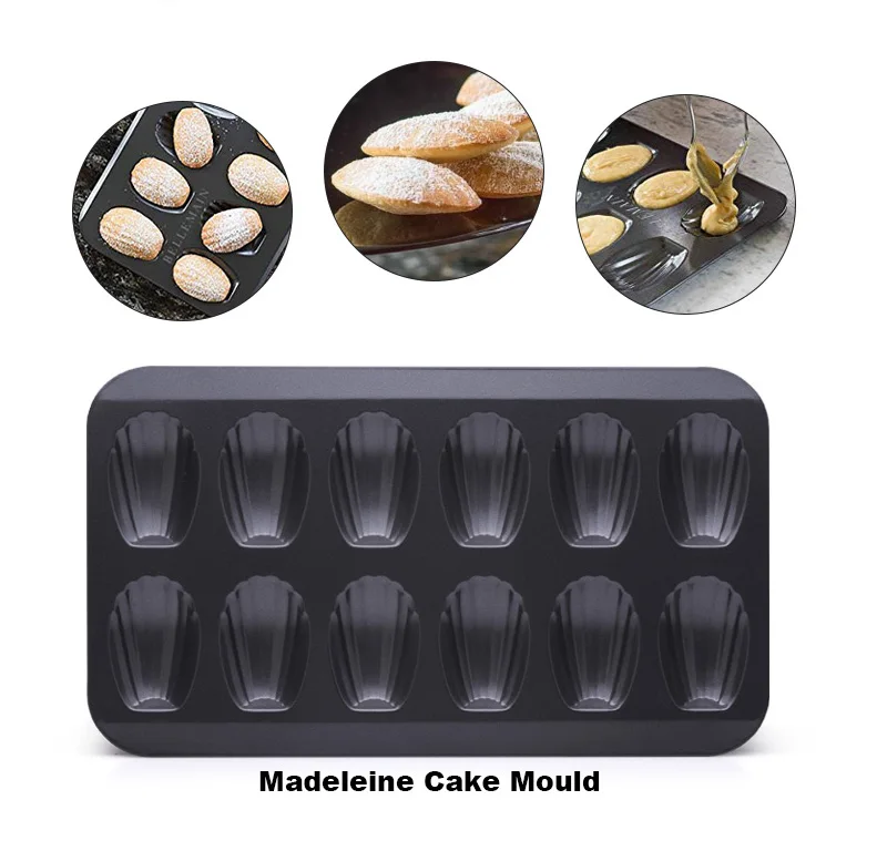 12 Holes Stainless Steel Shell Shape Cake Pan for Baking