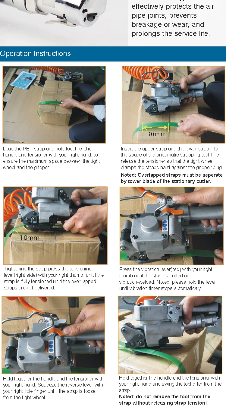 Handheld Pneumatic Plastic Strapping Tool 13-19mm Pp Pet Welding ...