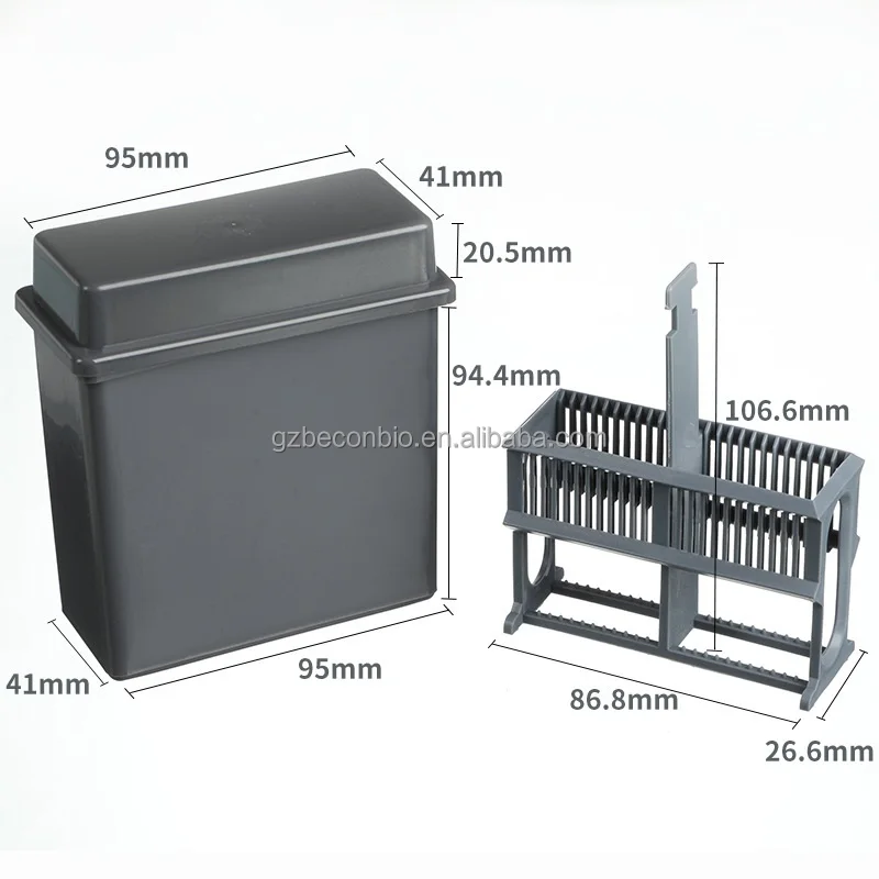 24 Microscope Slide Staining Dish With Rack Plastic Staining Jar - Buy ...