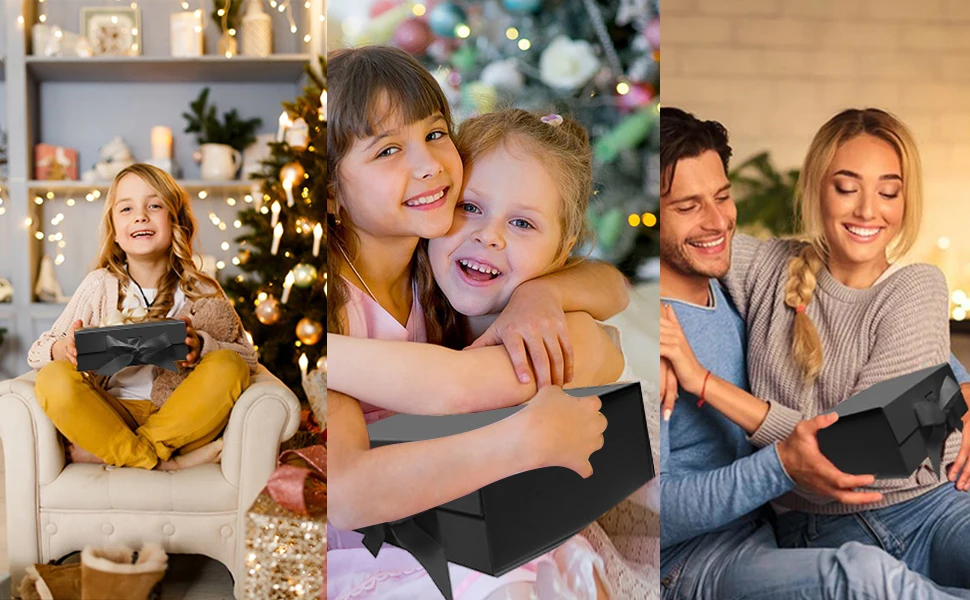 Custom Luxury Recyclable Black Paper Packing Folding Shoe Gift Magnetic ...