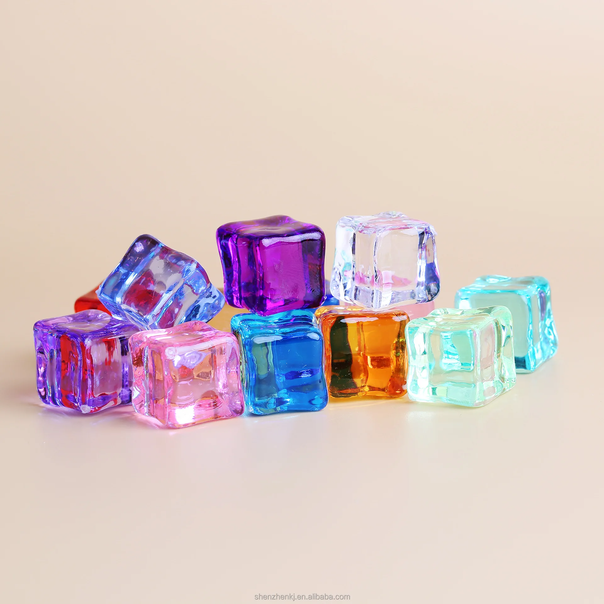 Hot Sell New Colorful Artificial Ice Cubes Acrylic Plastic Ice Cube for ...
