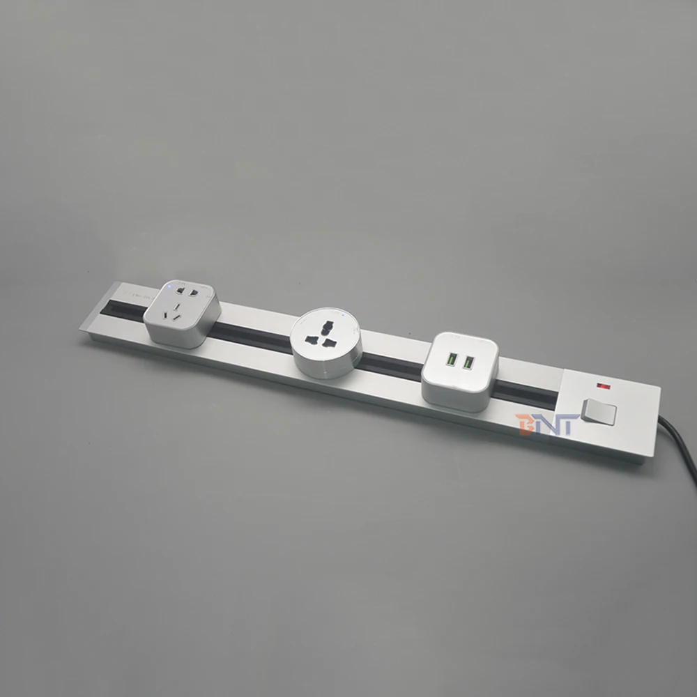 Sliding Hidden Intabletop Power Desk Track Electric Socket With ...