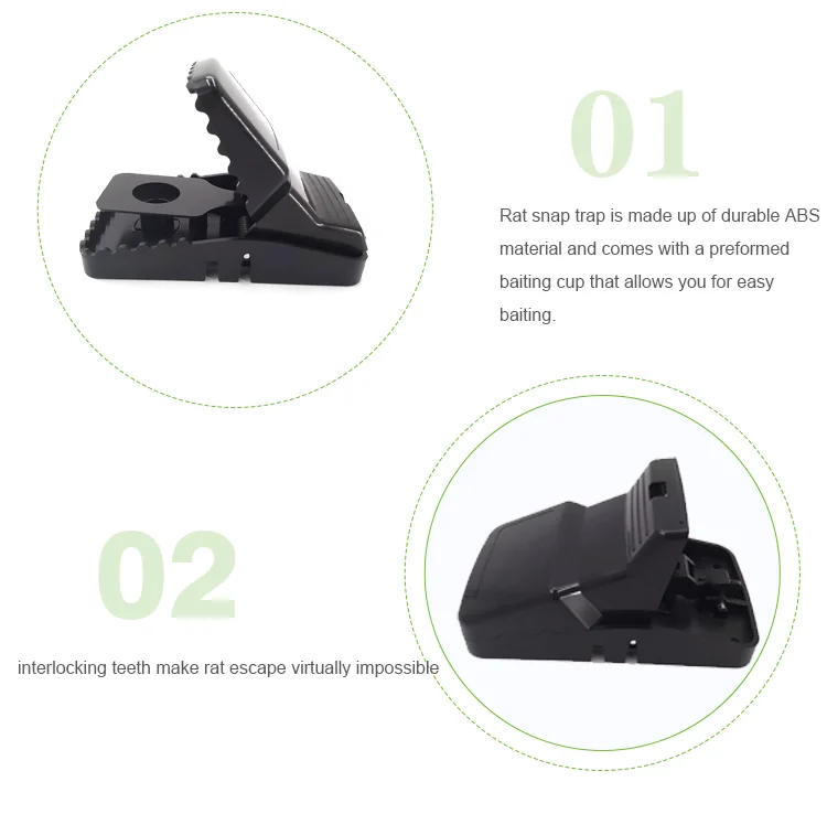 Humane Kill Plastic Large Black Rat Snap Trap for Rat Trapping