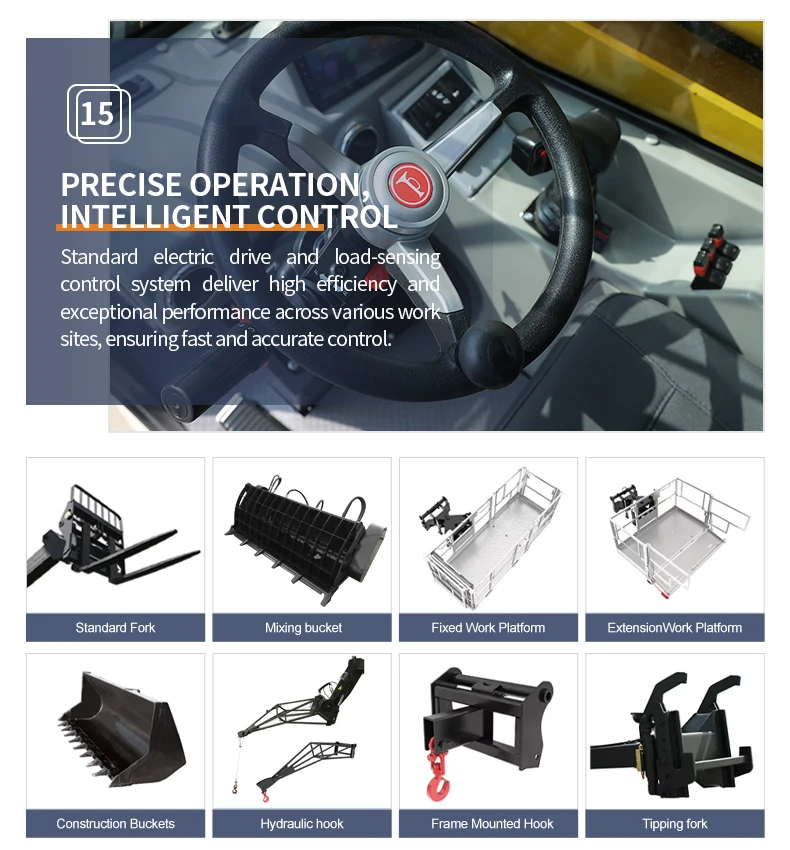 6t 20 Metre Telehandler Telescopic Wheel Handler Forklift Loader Crane ...
