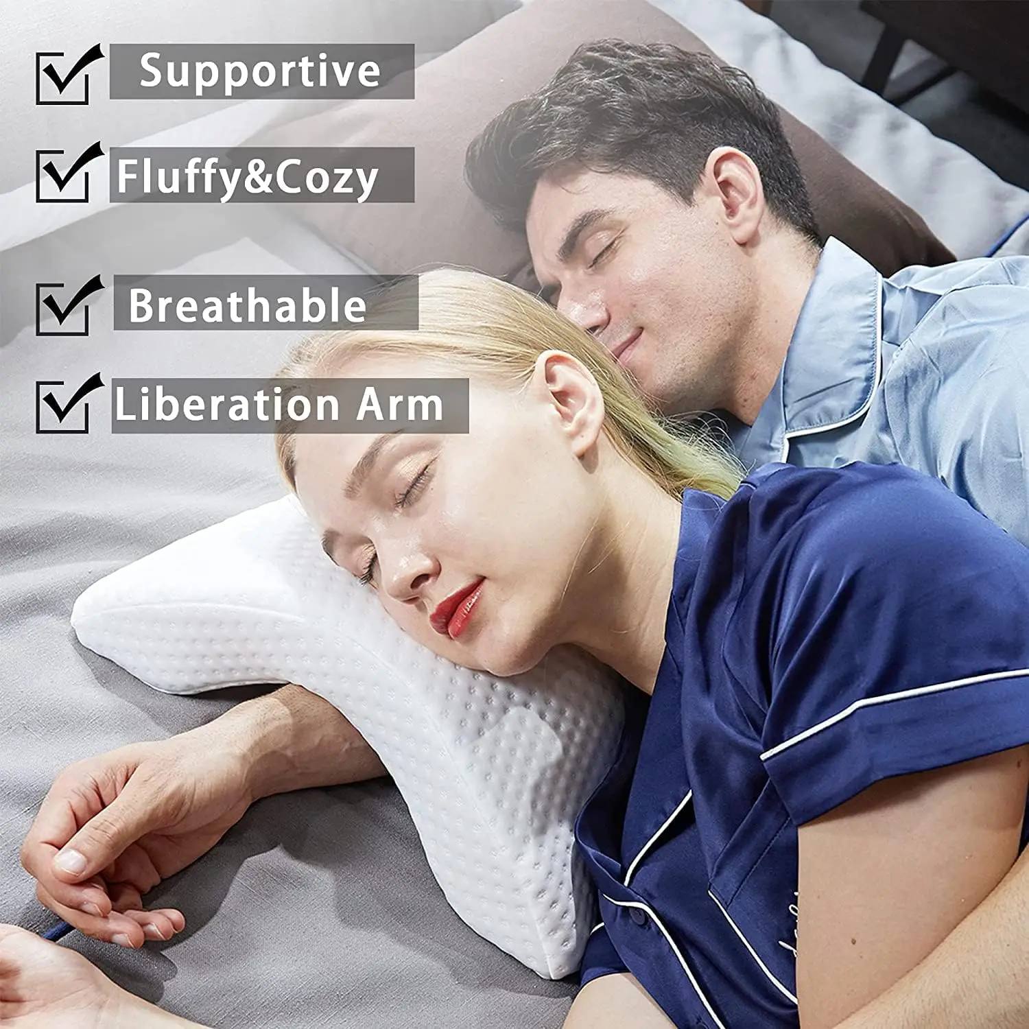 Couple's Comfort Arched Hug Design Memory Foam Pillow Right Hand ...
