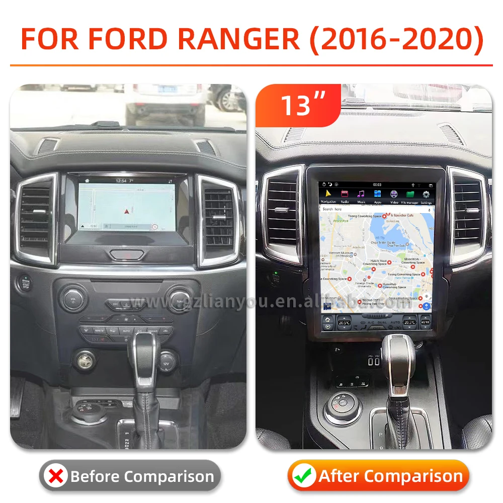 Car Stereo Radio Gps Navigation For Ford Ranger 13.6 Inch 16-20 Android ...