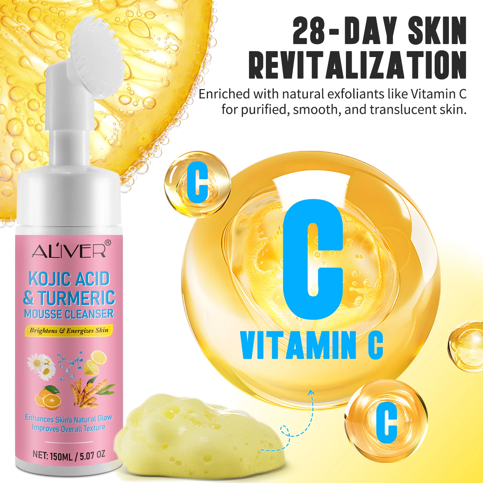 ALIVER Facial Foaming Cleanser - Deep Cleansing & Moisturizing