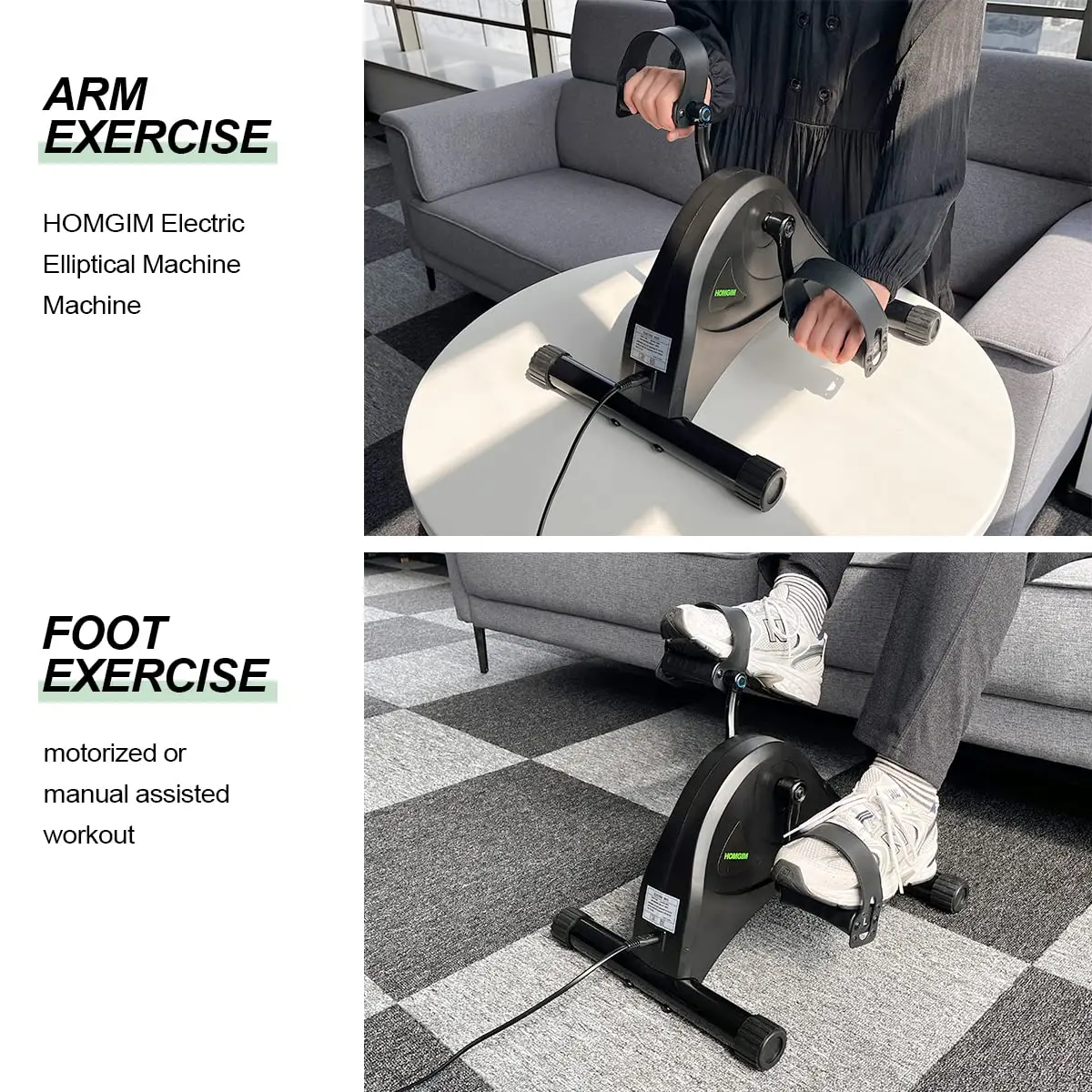 Portable Mini Electric Pedal Exerciser for Elderly Home Use & Gym ...