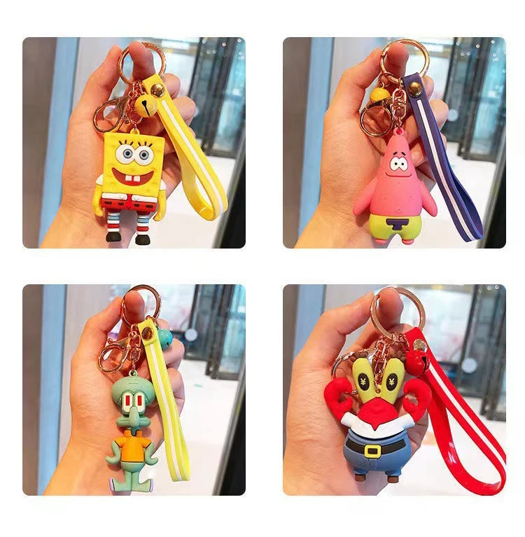 Kawaii Patrick Star Squidward Tentacles Key Ring Cartoon Anime ...