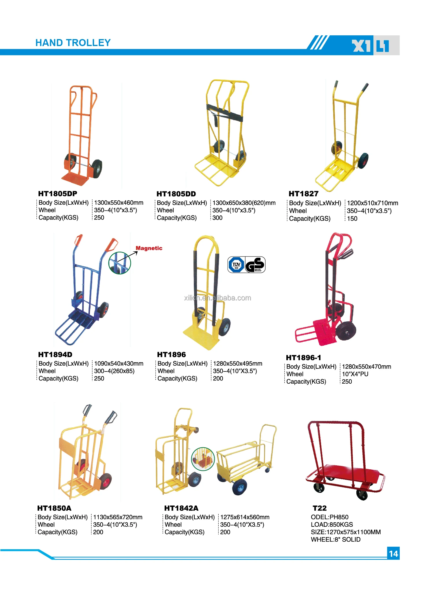 Hand Truck Trolley Ht1830 Industrial Wheelbarrow Heavy Duty Wheel ...
