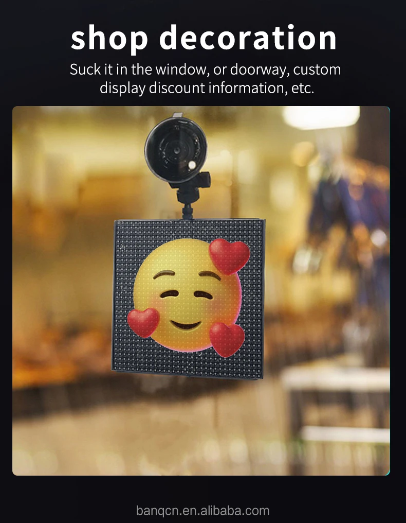 Banqcn Car Led Screen Pixel Art Display 32x32 App Cellphone Control ...