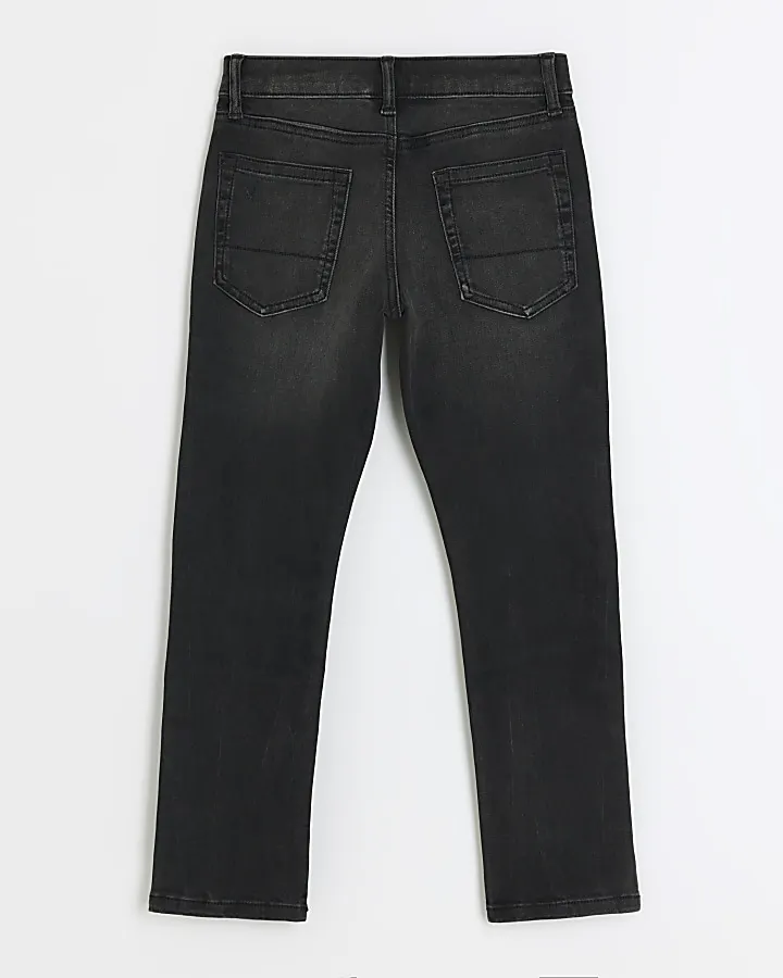 2024 Fashion Boys Black Slim Ripped Jeans Youth Stretched Denim Pants ...