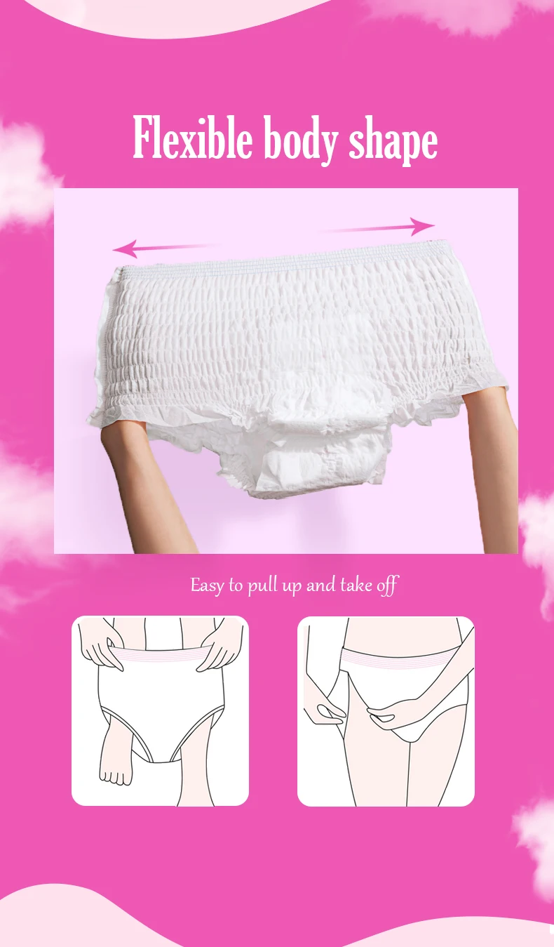 Period Pants Menstrual Plus Size Underwear Women's Cotton Bio Sanitary ...