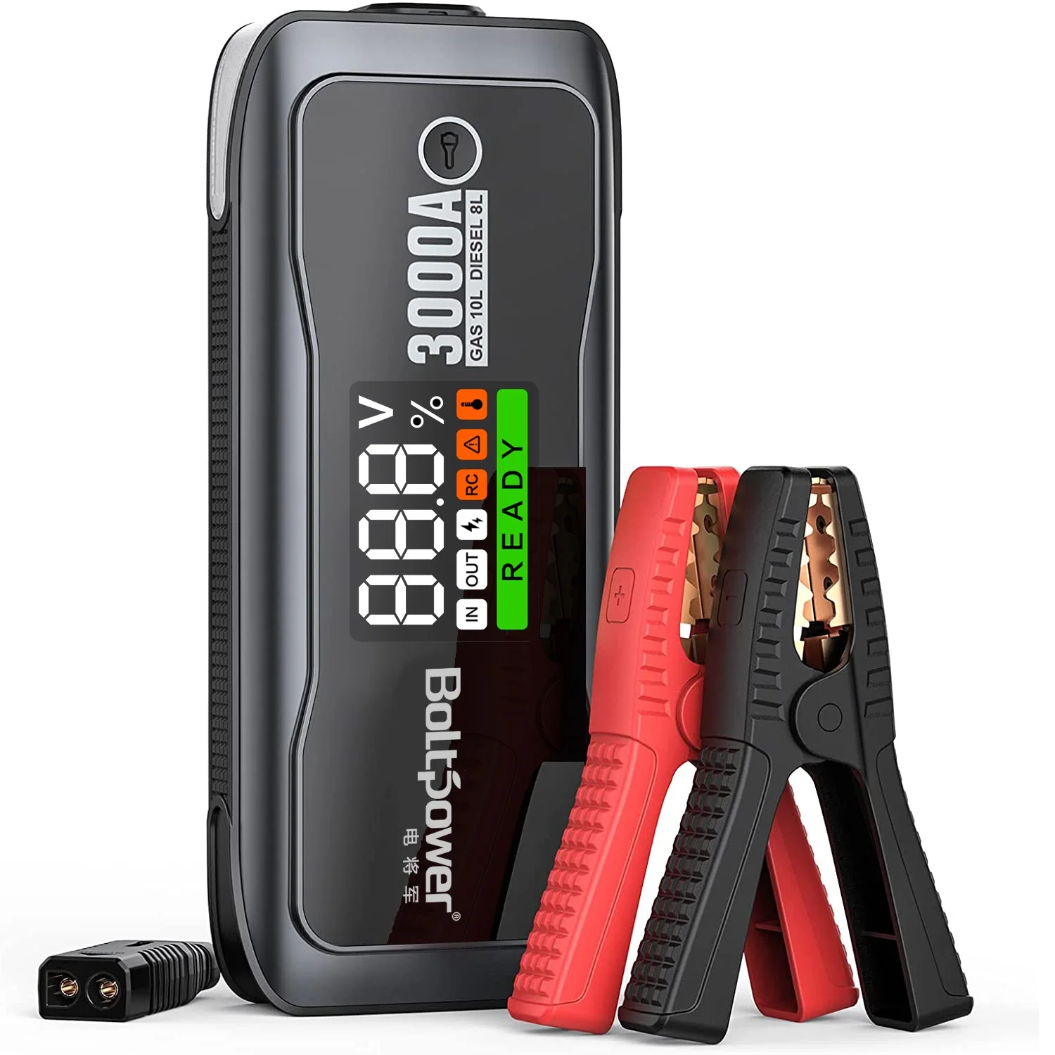Boltpower 12V 3000A Peak Portable Battery Booster Car 8L Gasoline or ...