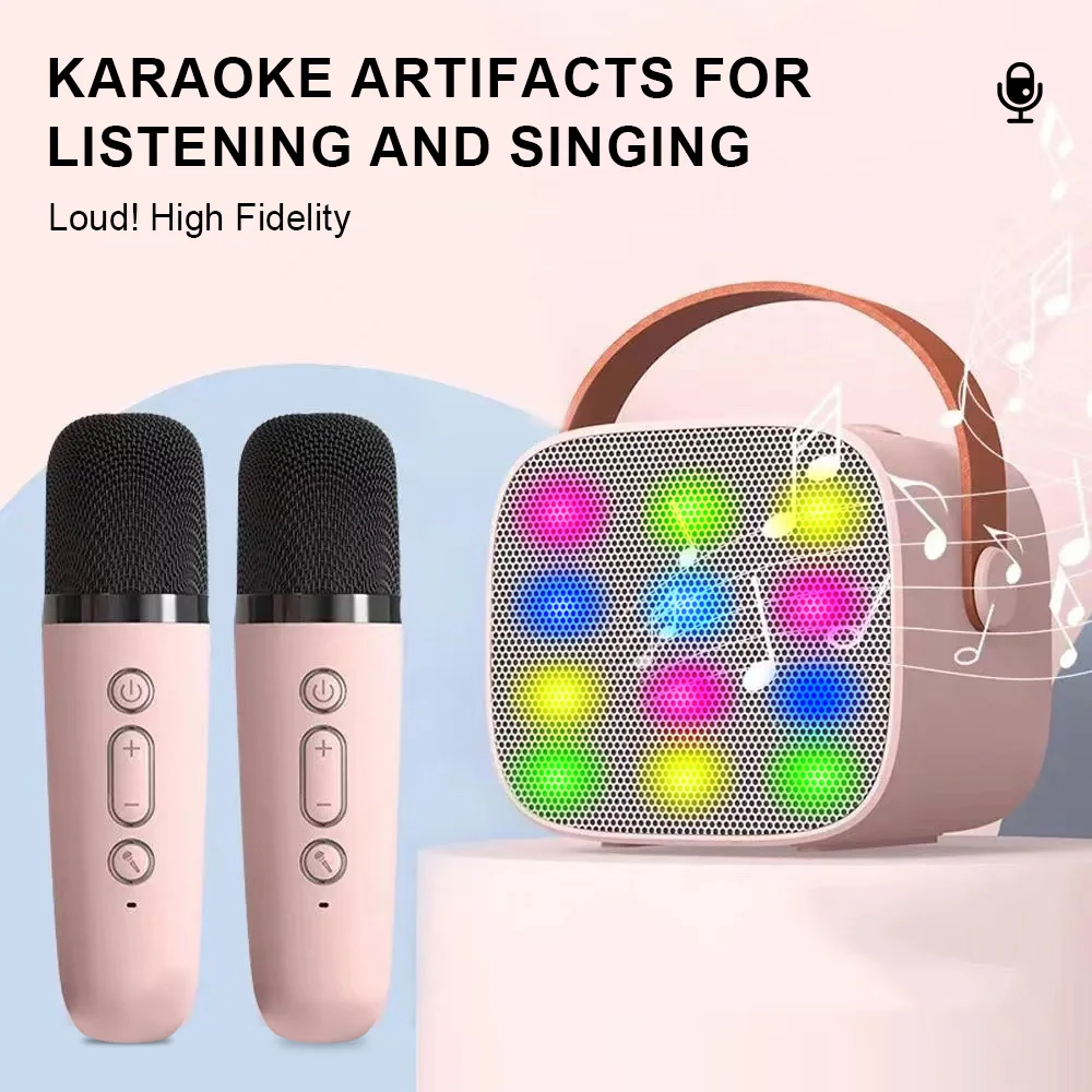 Portable Mini Karaoke Speaker With Mic RGB Color Light Home Singing ...
