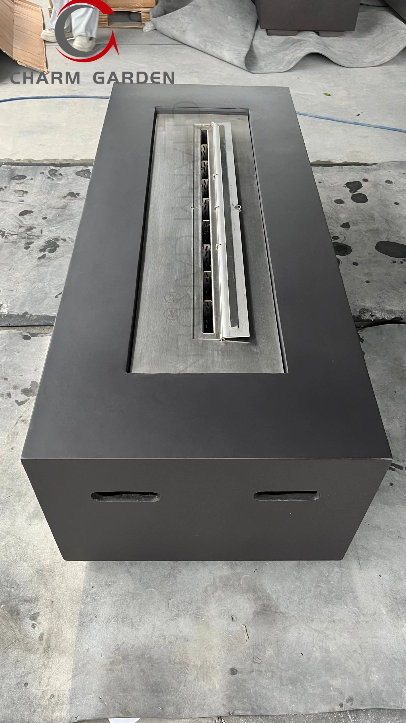 Modern Cast Concrete Freestanding Bio Ethanol Round Fire Pit Indoor ...