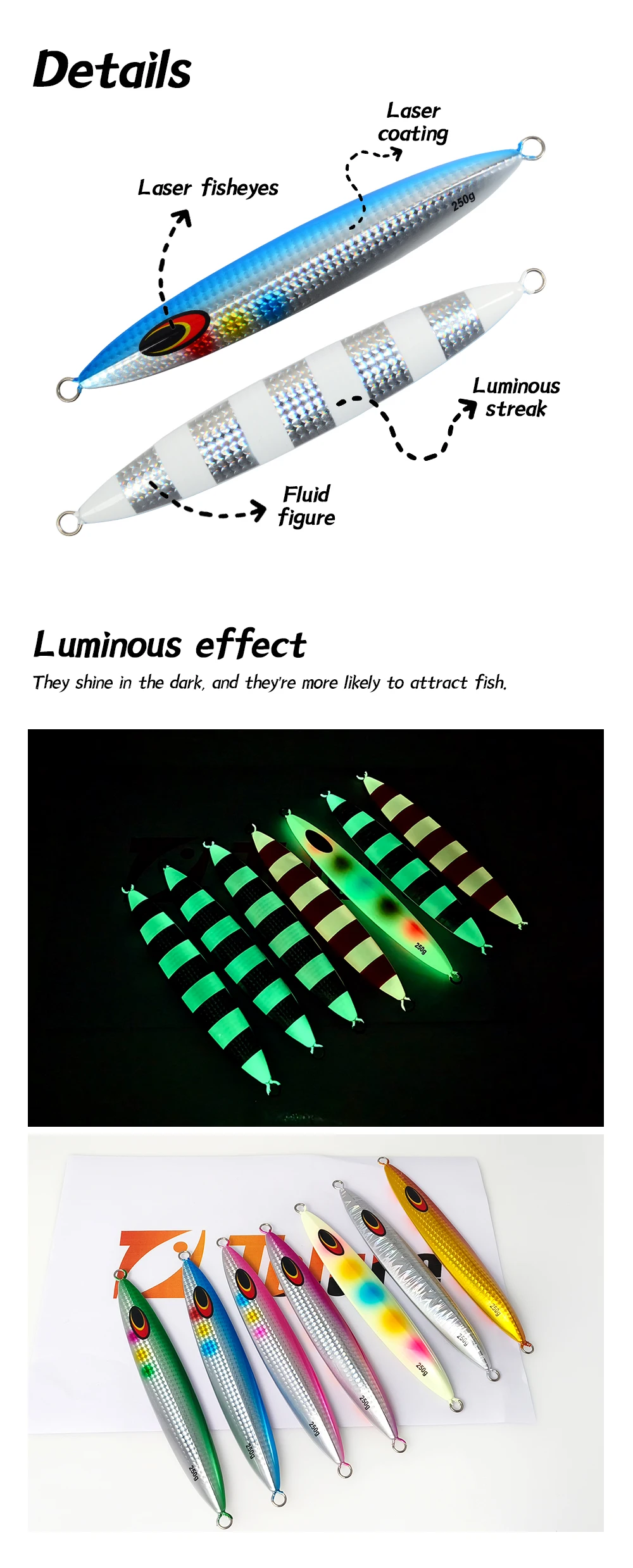 Tolure OEM Deep Sea Jig 200g 250g Metal Jig Lure Slow Pitch Jigging ...