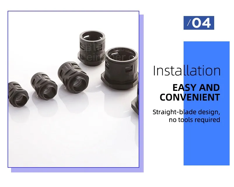 PA Nylon Plastic Electrical Quick Screw Plug Straight Connector Fitting ...