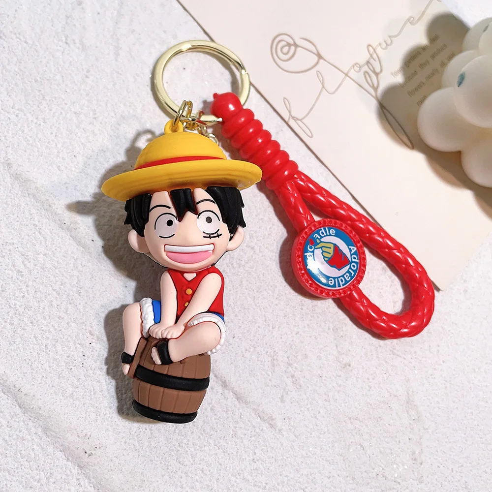 Anime 3D Silicone PVC Luffy Key Chain Chopper Zoro Luffy Keychains for ...