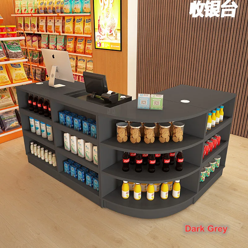Convenience Store Simple Wood Style Shop Equipment Supermarket Cashier ...