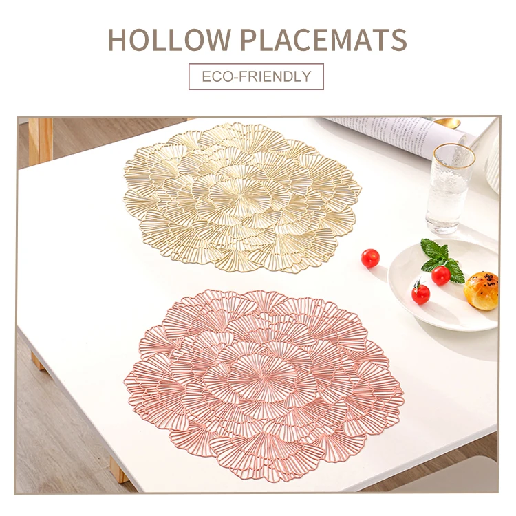 Starunk Pvc Pressed Vinyl Metallic Wedding Accent Centerpiece Placemats ...