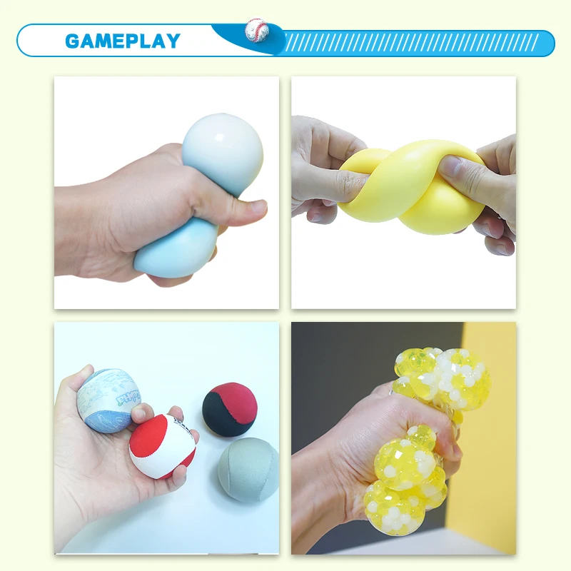 Colorful High Quality Squeeze Hand Pressure Rainbow Squish Ball Toy ...