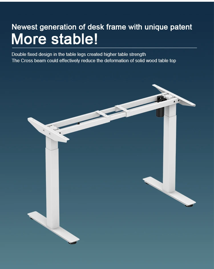 Single Motor Automatic Lifting Table Metal Frame 2 Legs Height ...