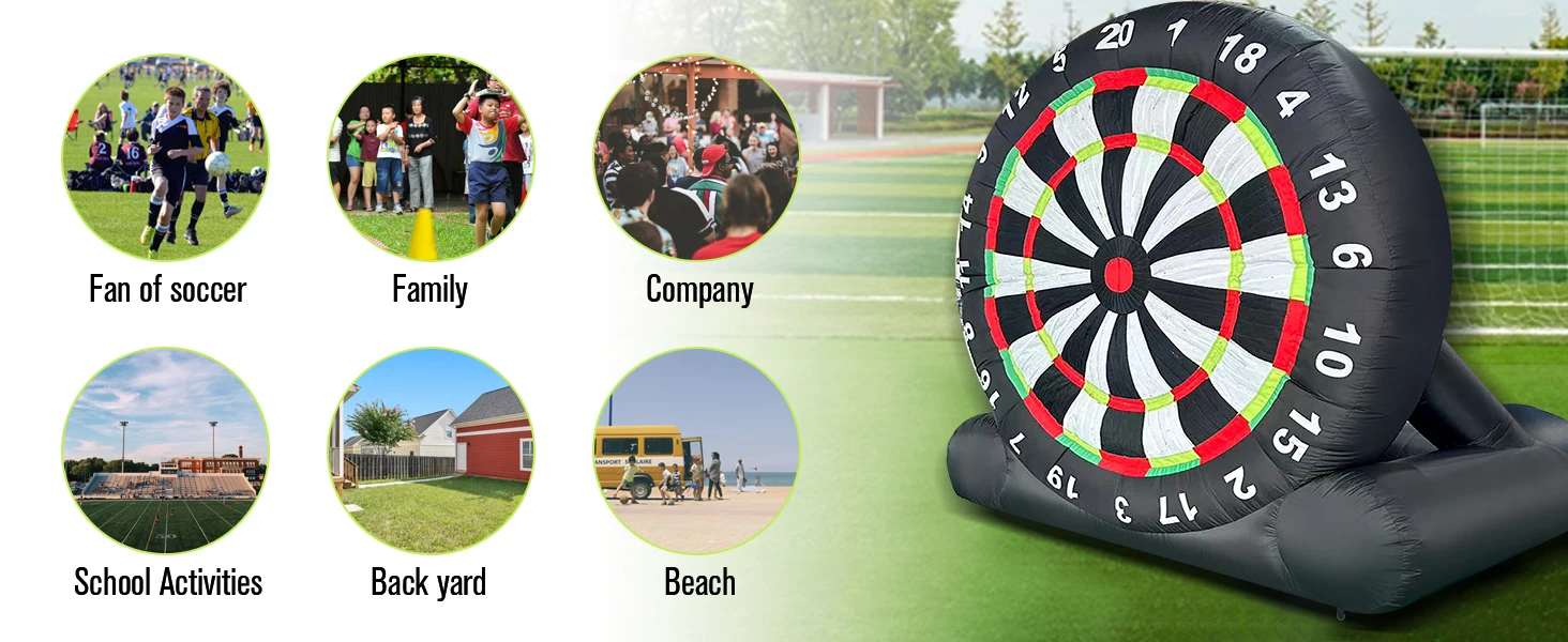 Giant Inflatable Soccer Dart Board Rental With 8 Soccer Balls ...
