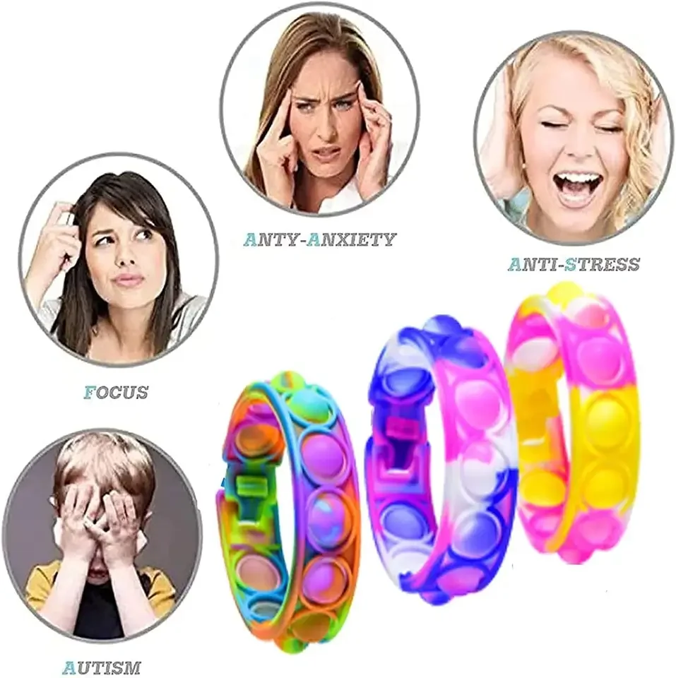 Greenmart Pop Bubble Led Light Up Fidget Spinner Wristband Fidget Light ...