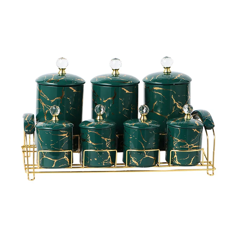 Nordic Light Luxury Condiment Box Set Household Condiment Pot Rack ...